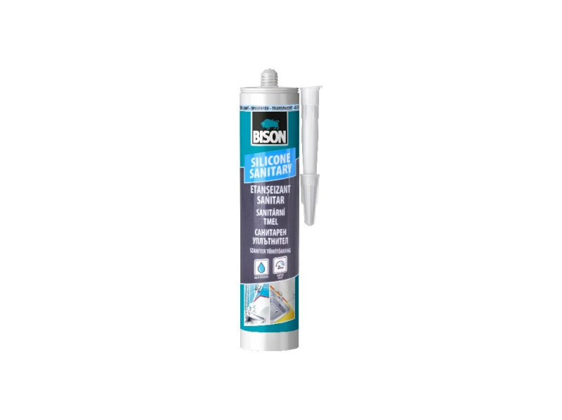 ☝BISON SILICONE SANITARY sanitárny tmel transparentný 280 ml